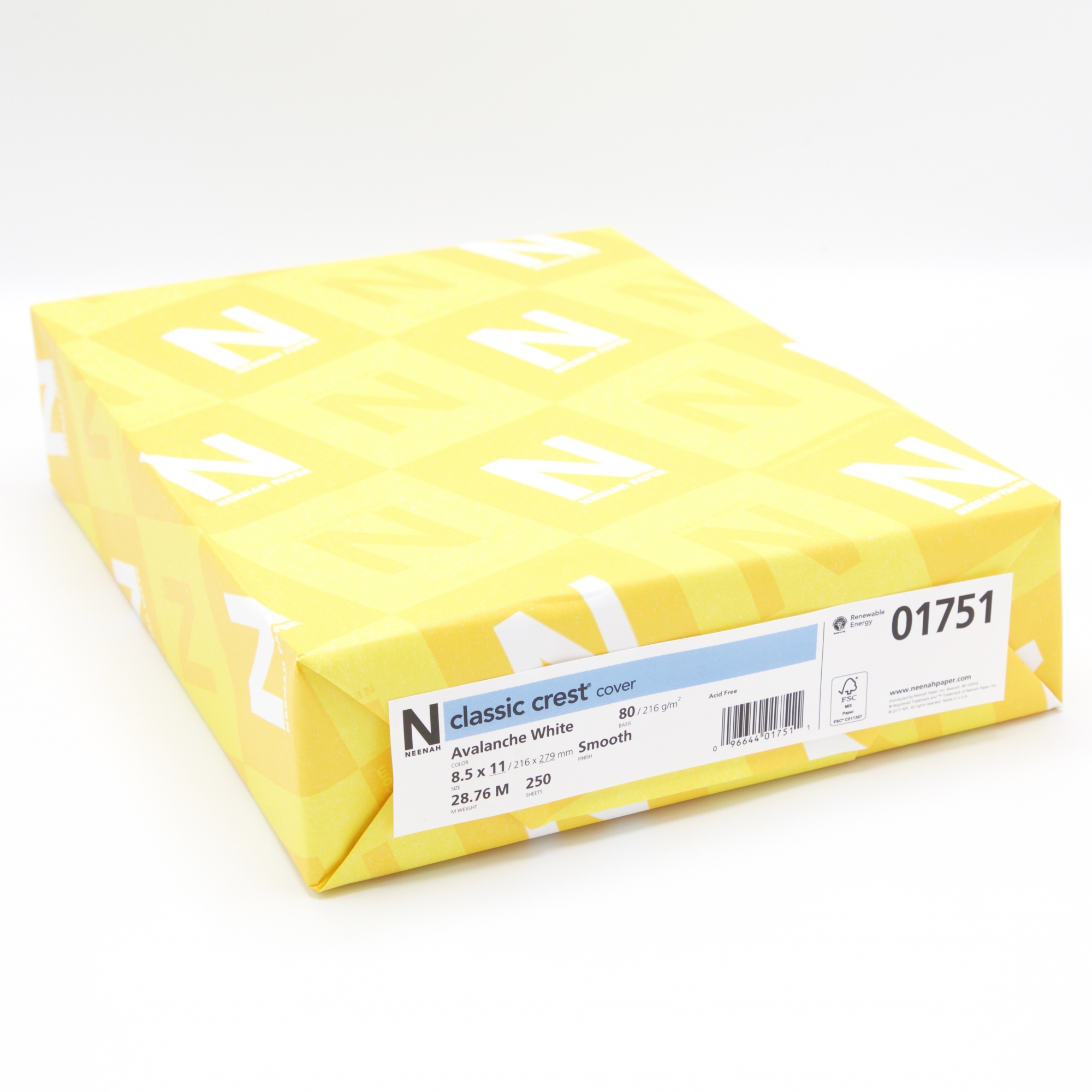 Classic Crest Avalanche White 24lb/90g Writing 8-1/2x11 500/pkg | Paper ...