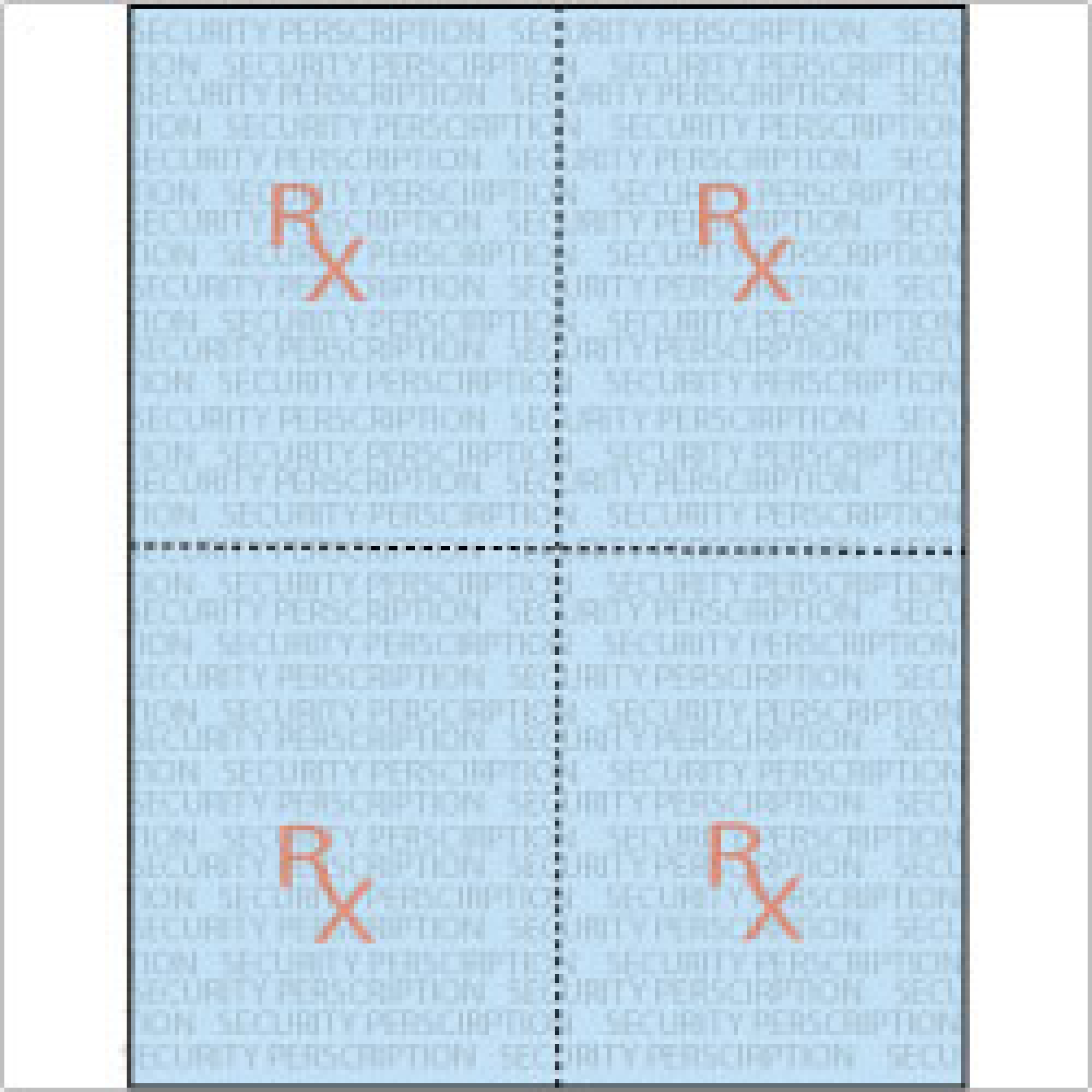 Rx Prescription Paper 8-1/2x11 24lb 4-up/sheet 500/pkg | Paper ...